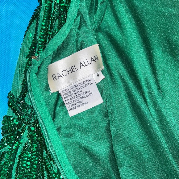 Rachel Allan | Dresses | Rachel Allen Dark Green Prom Dress With Slit ...